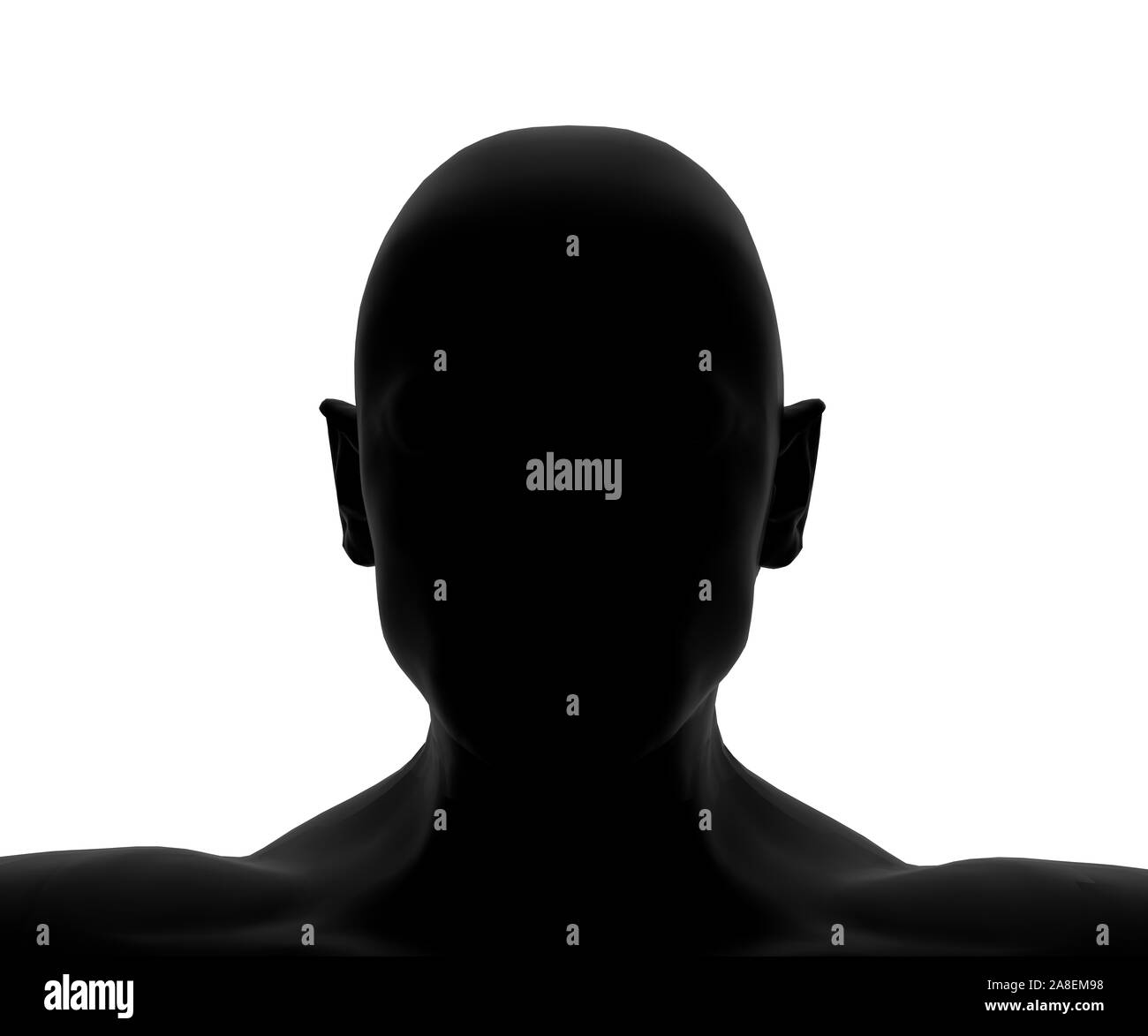 Human Man Head isolated on White 3D Rendering Stock Photo - Alamy