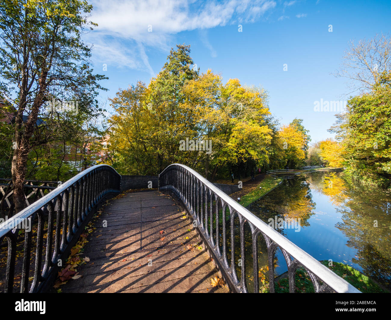 Footbridge Crossing Castle Mill Stream, Autumn Landscape, Oxford ...