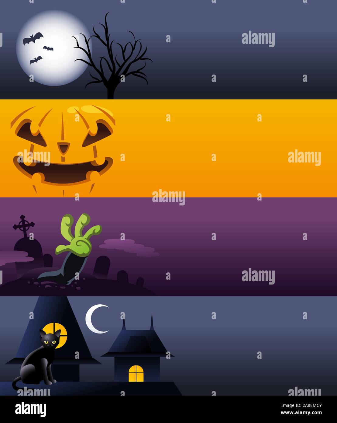 Halloween cartoon banner spooky designs Stock Vector Image & Art - Alamy