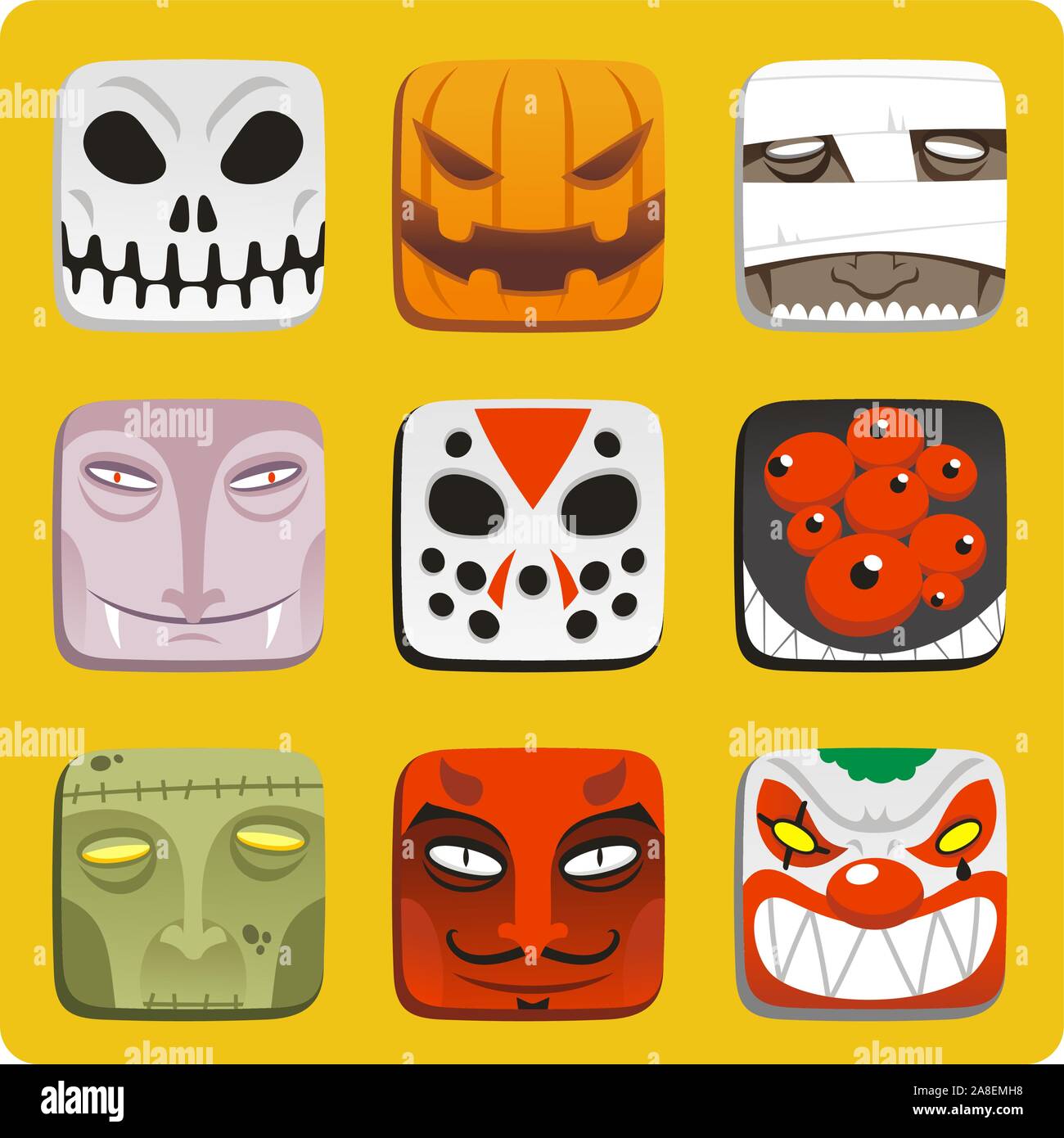 halloween monster cartoon icon illustrations Stock Vector Image & Art ...