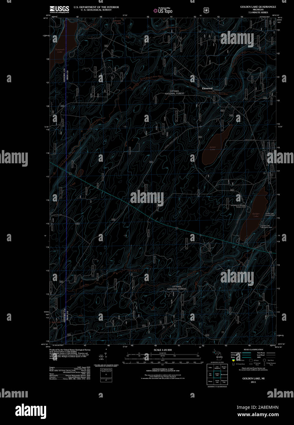 Map of golden lake hi-res stock photography and images - Alamy