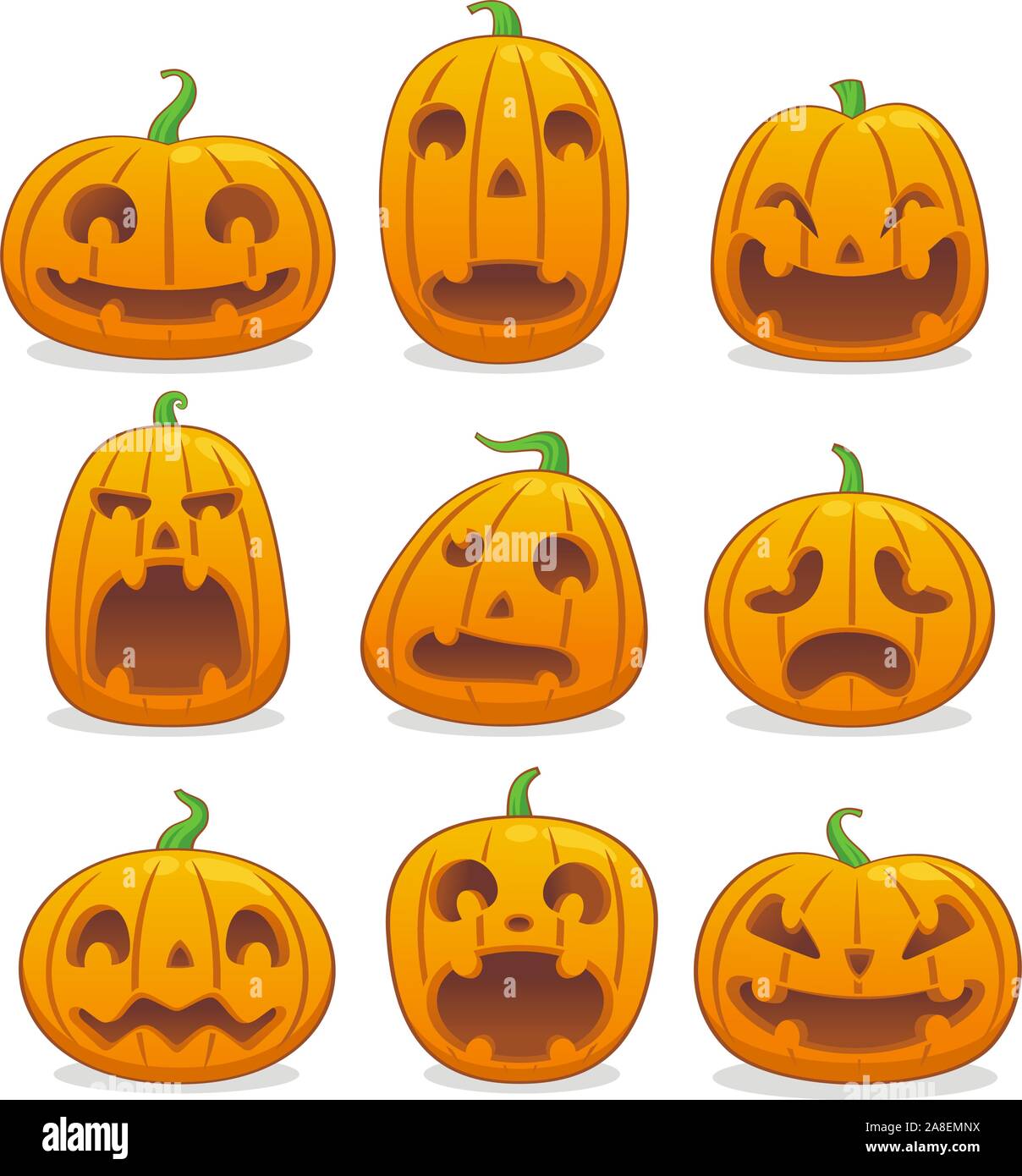 Halloween pumpkin head icon avatar collection Stock Vector Image & Art ...