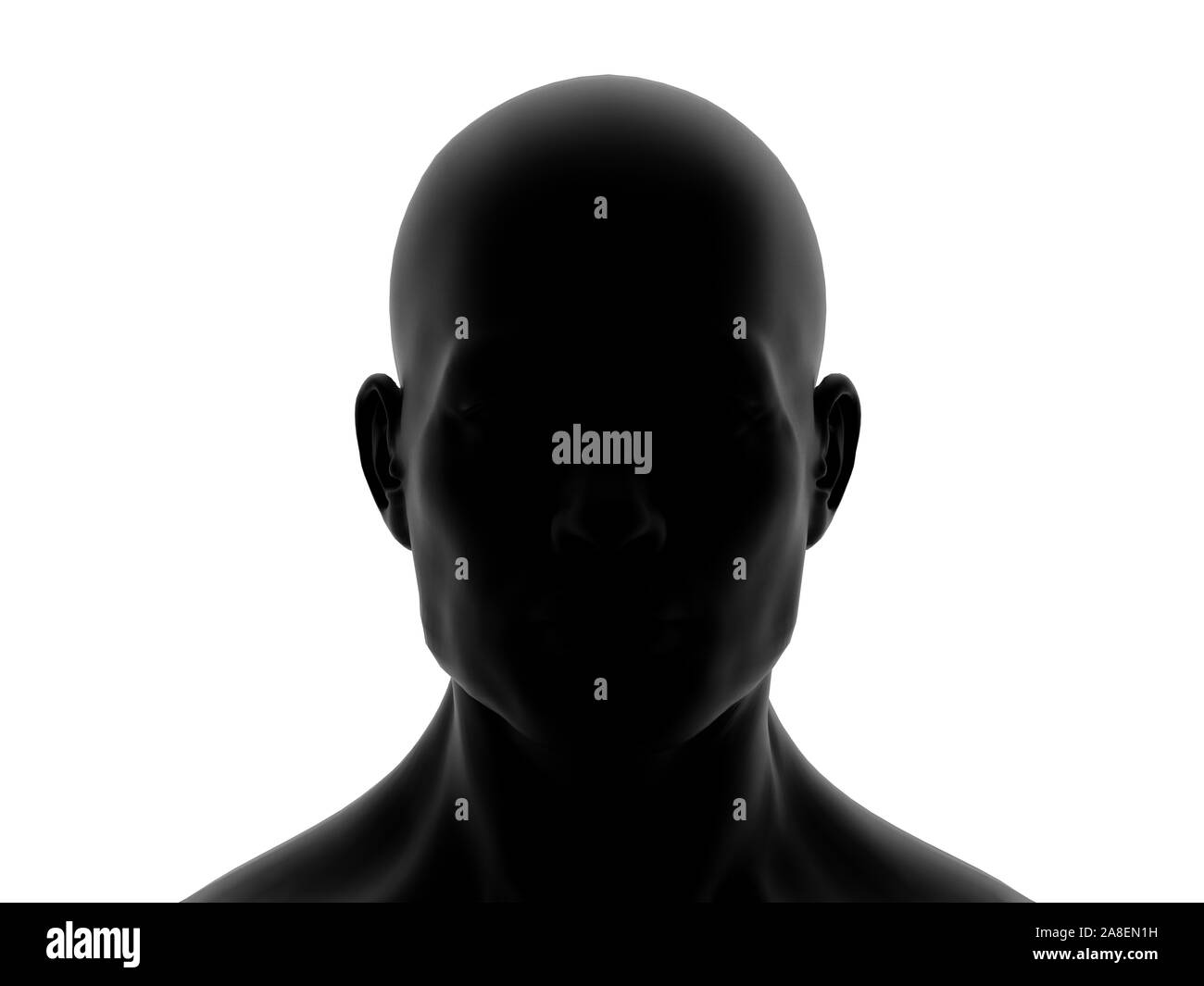 Human Man Head isolated on White 3D Rendering Stock Photo - Alamy