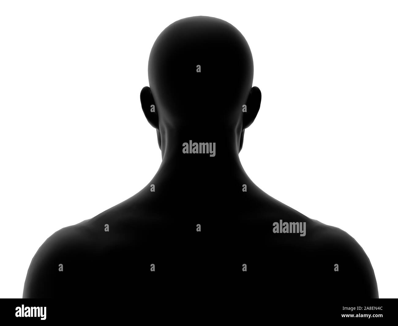 Human Man Head isolated on White 3D Rendering Stock Photo - Alamy