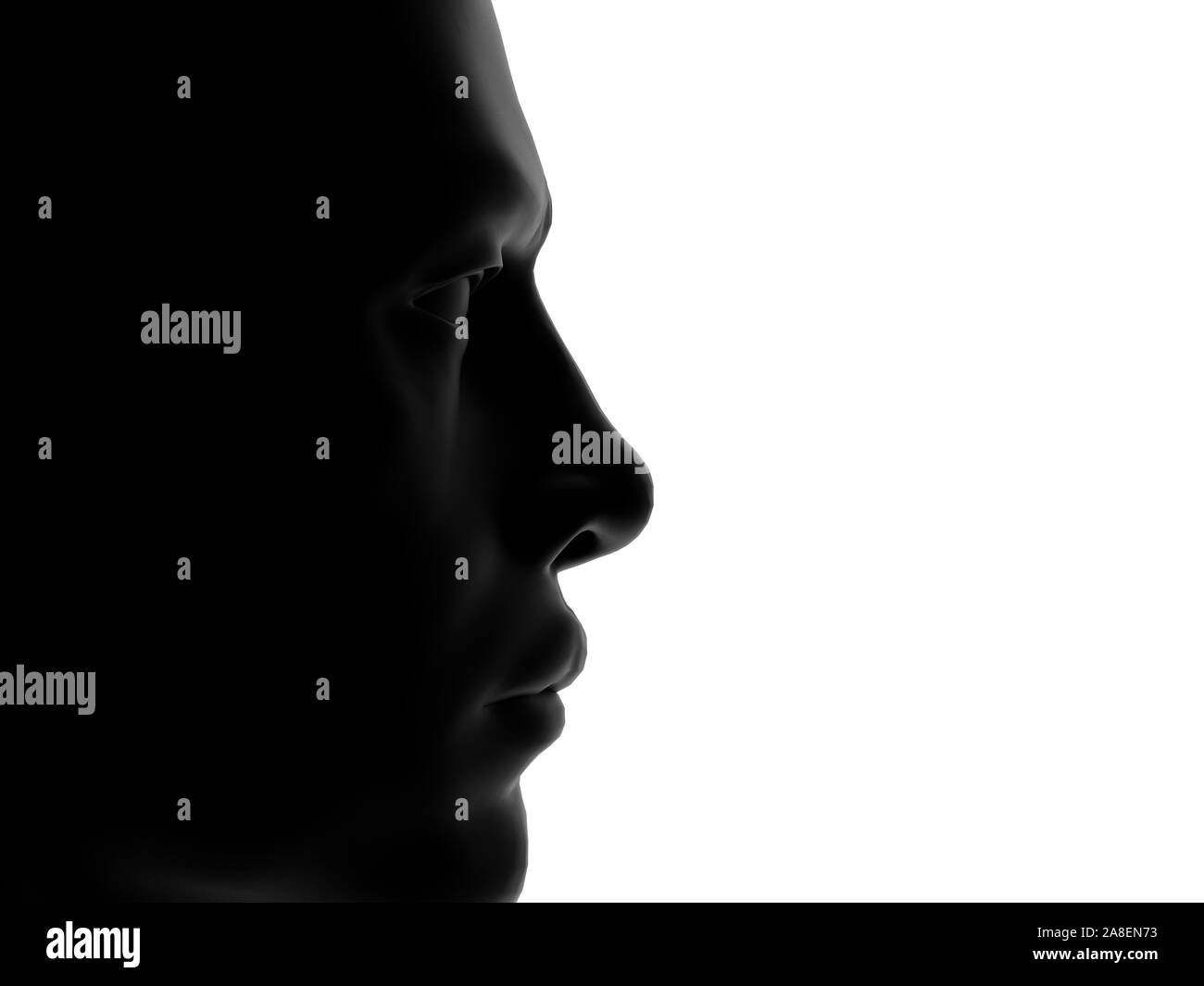 Human Man Head isolated on White 3D Rendering Stock Photo - Alamy