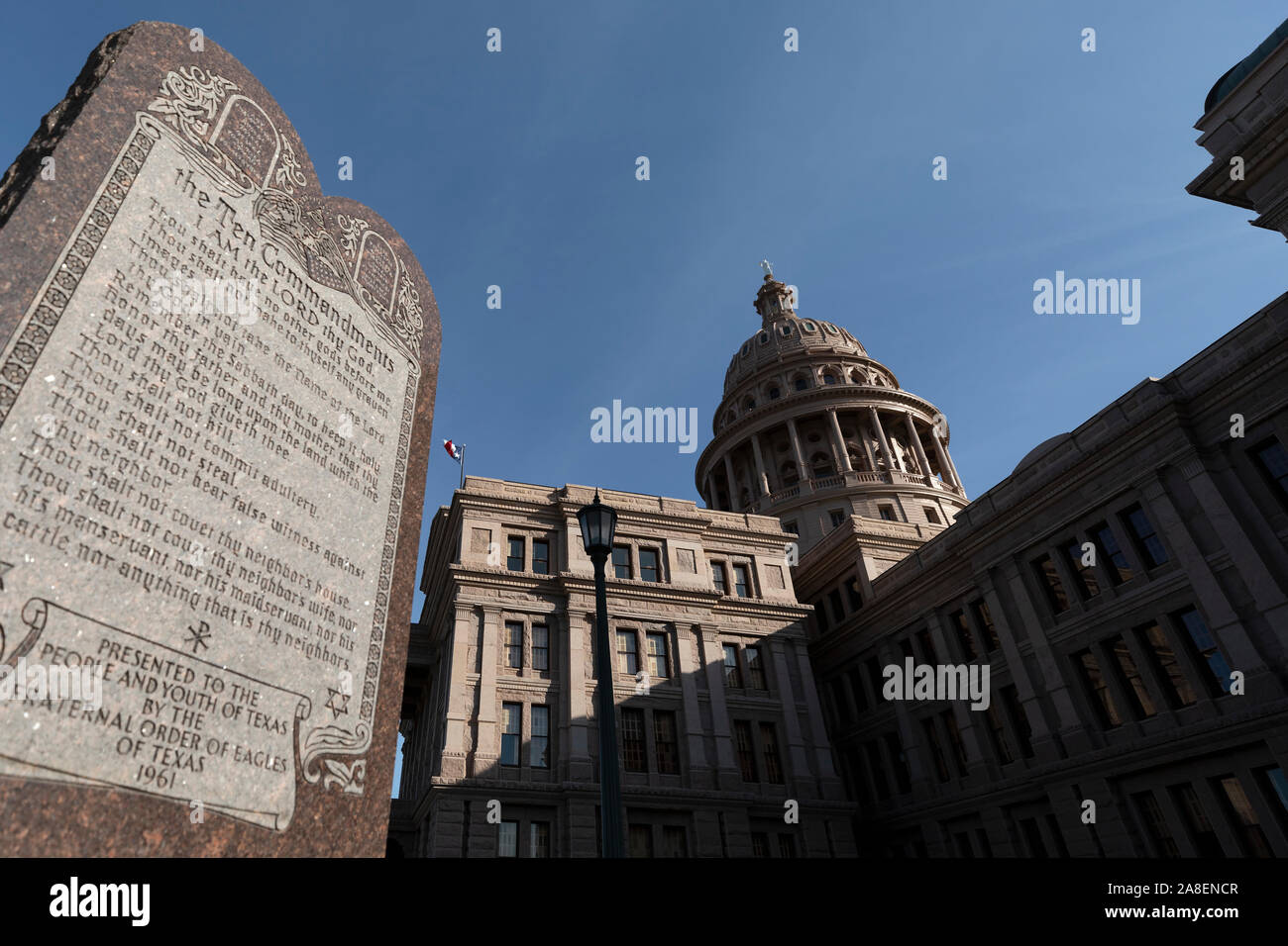 Ten Commandments monument on the grounds of the Texas State Capitol ...