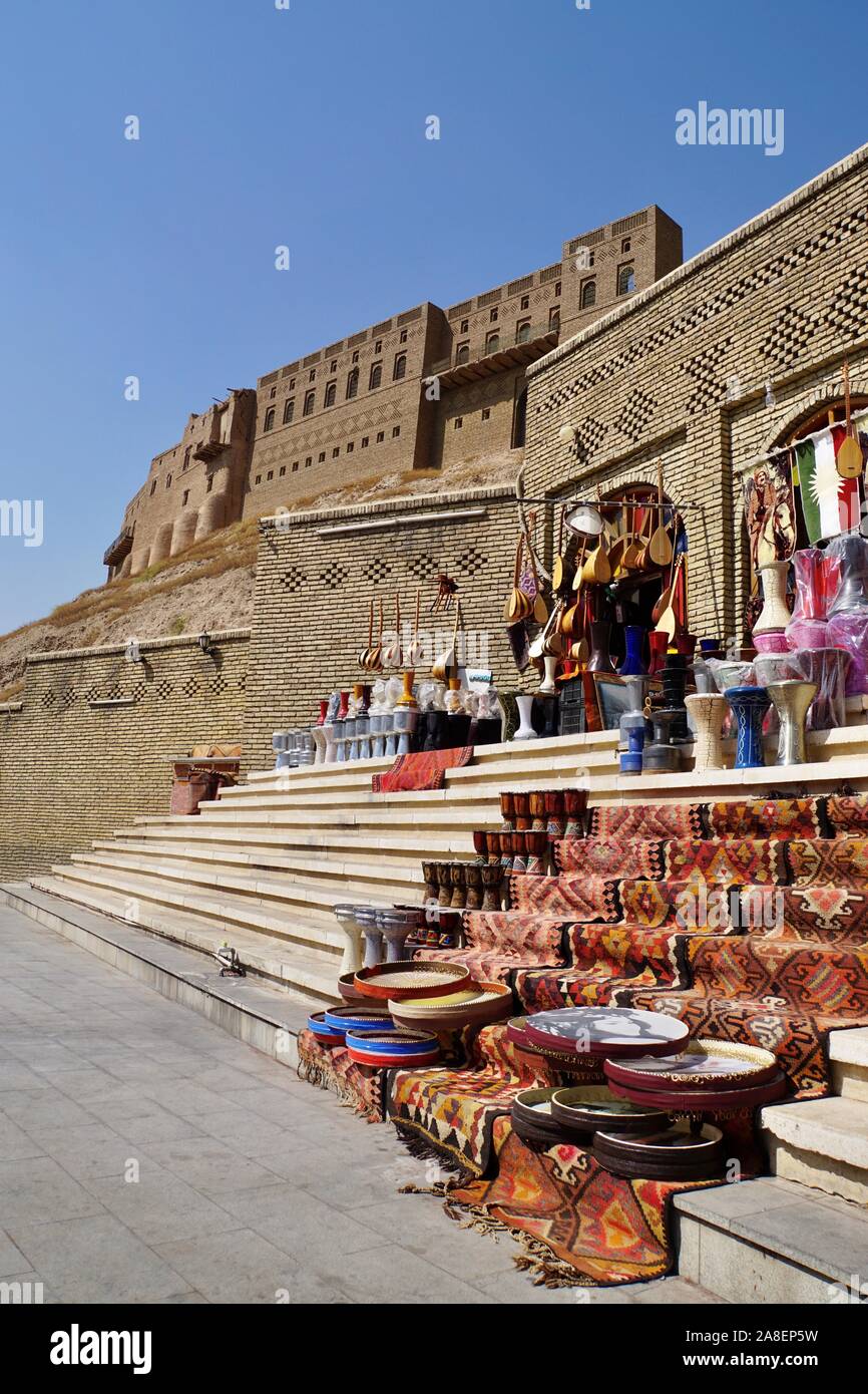 Colorful market in front of the Erbil citadel in Iraq Stock Photo - Alamy