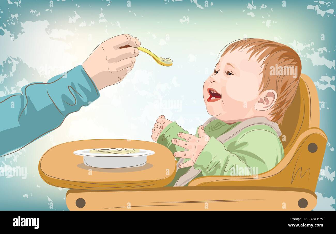 Feeding complementary feeding Stock Vector Images - Alamy