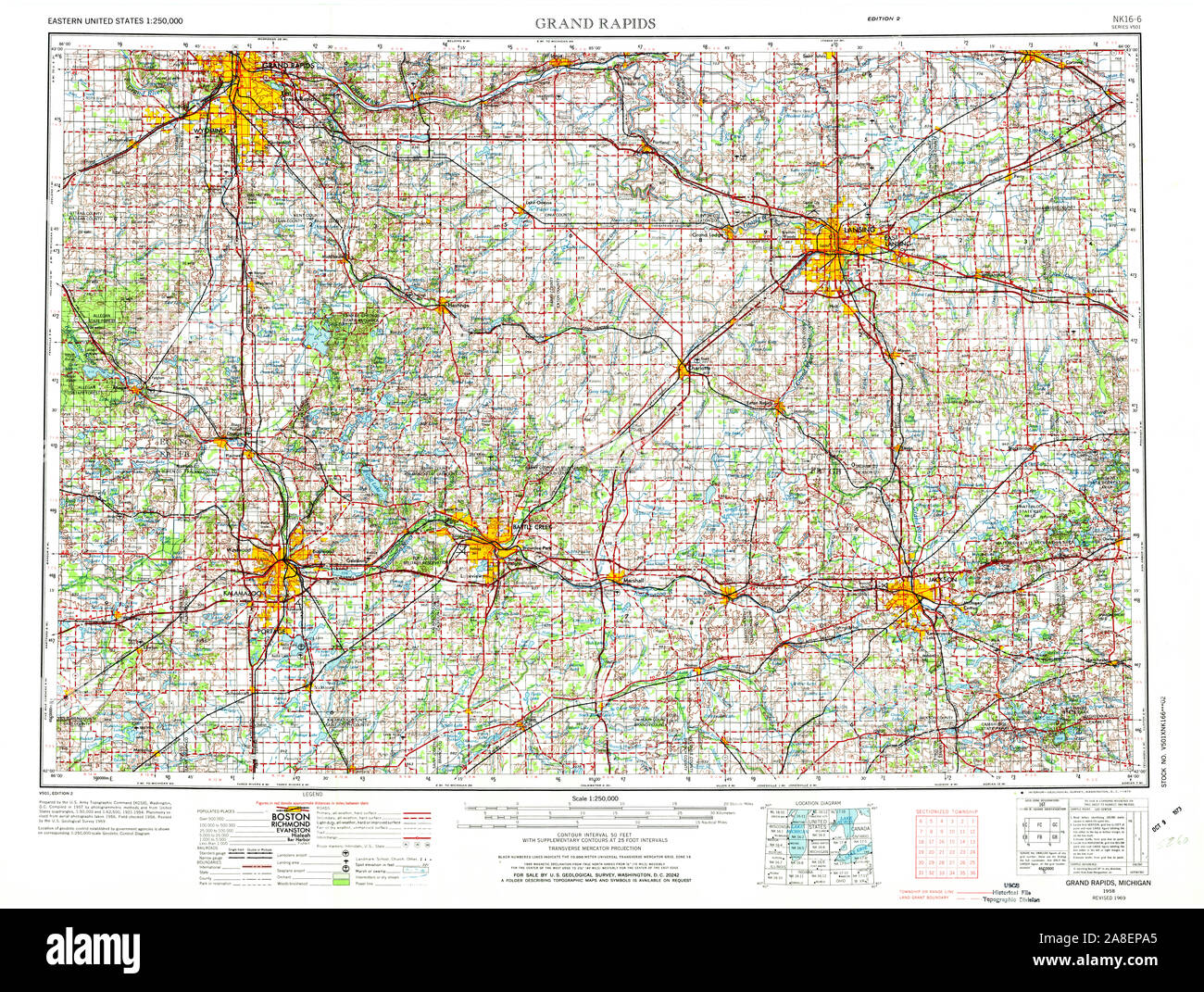 Grand rapids, michigan map hi-res stock photography and images - Alamy