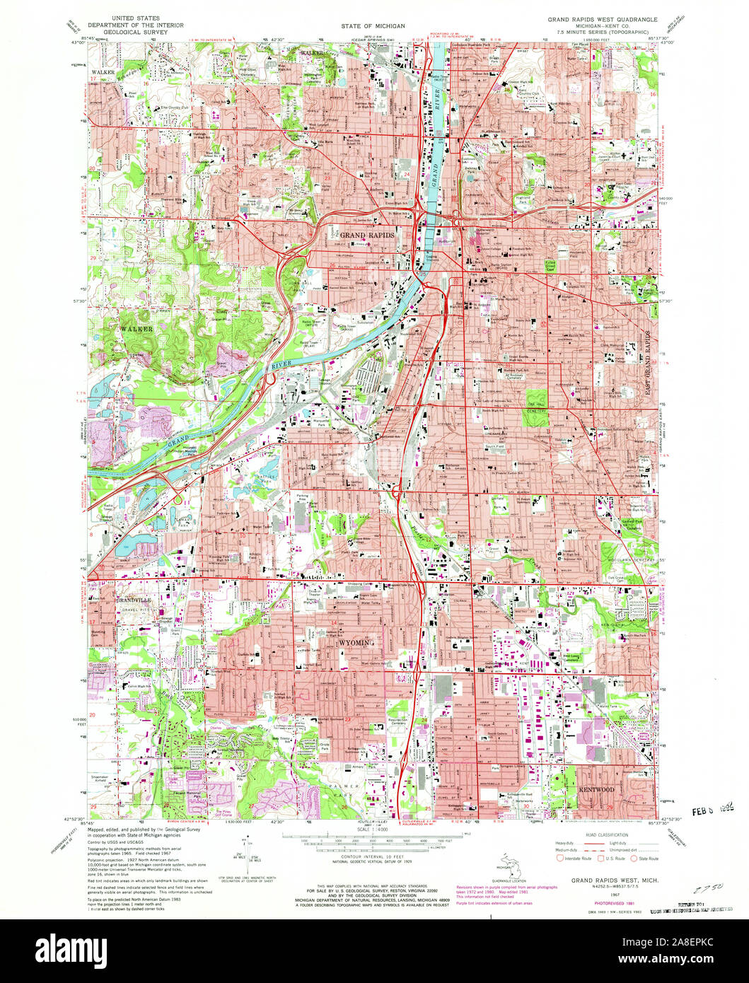 Grand rapids, michigan map High Resolution Stock Photography and Images ...
