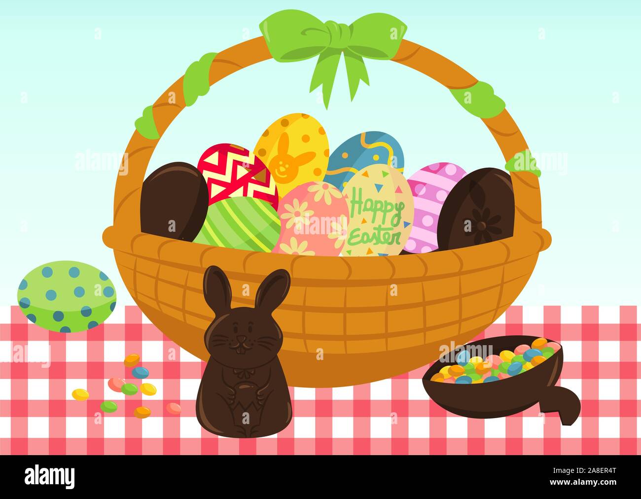 Easter Egg Basket Cartoon at Vernon Palacios blog