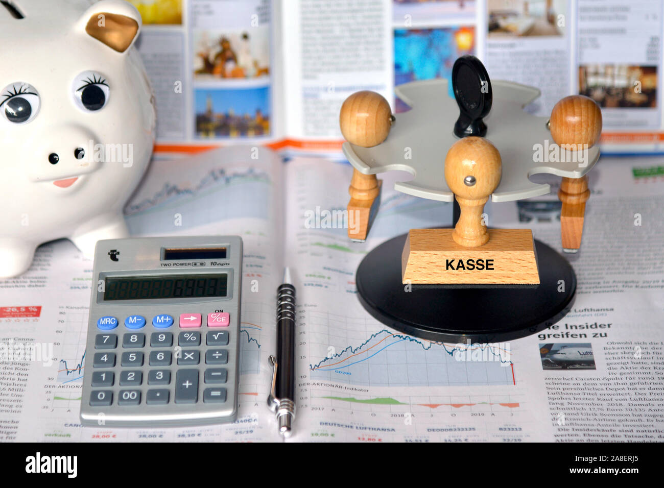 Stempel, Holzstempel, Aufschrift, Kasse Stock Photo - Alamy