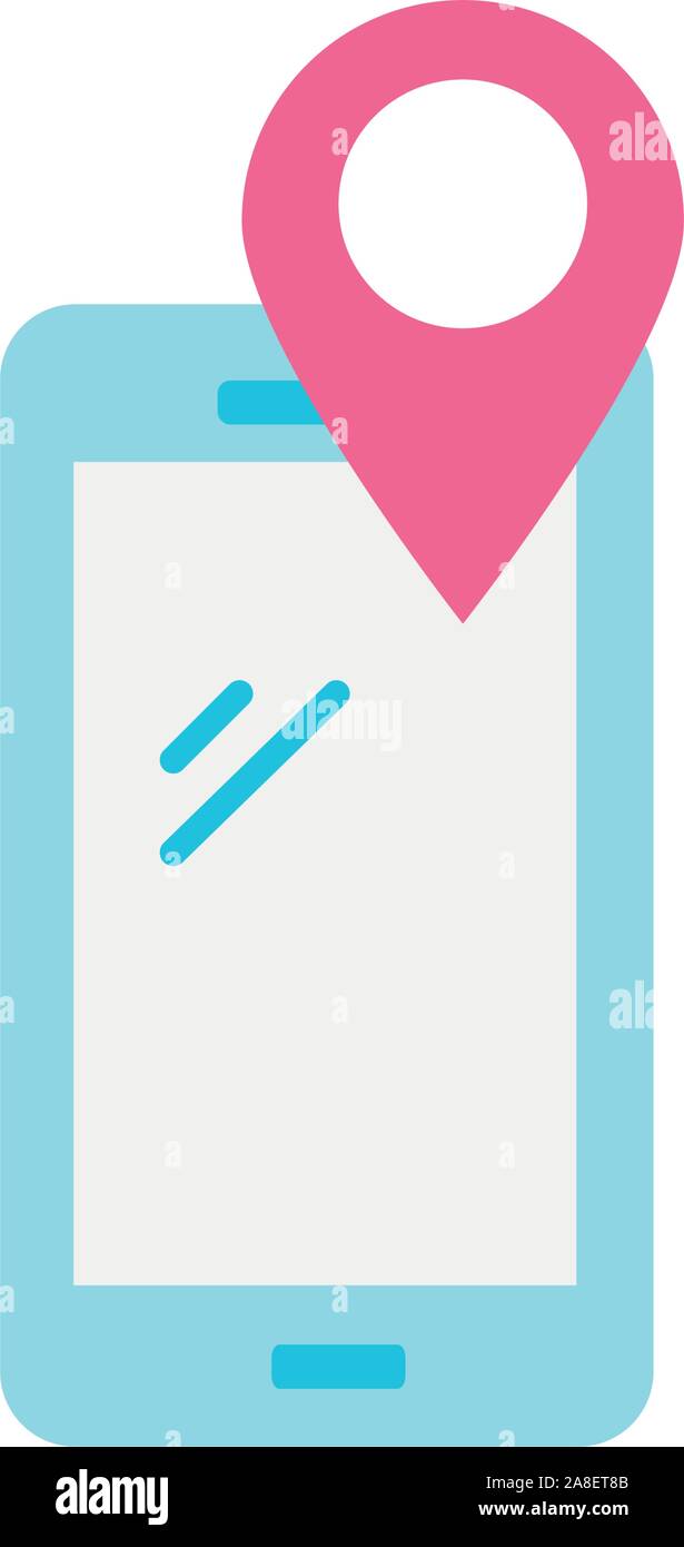 Isolated smartphone icon and gps mark vector design Stock Vector Image ...