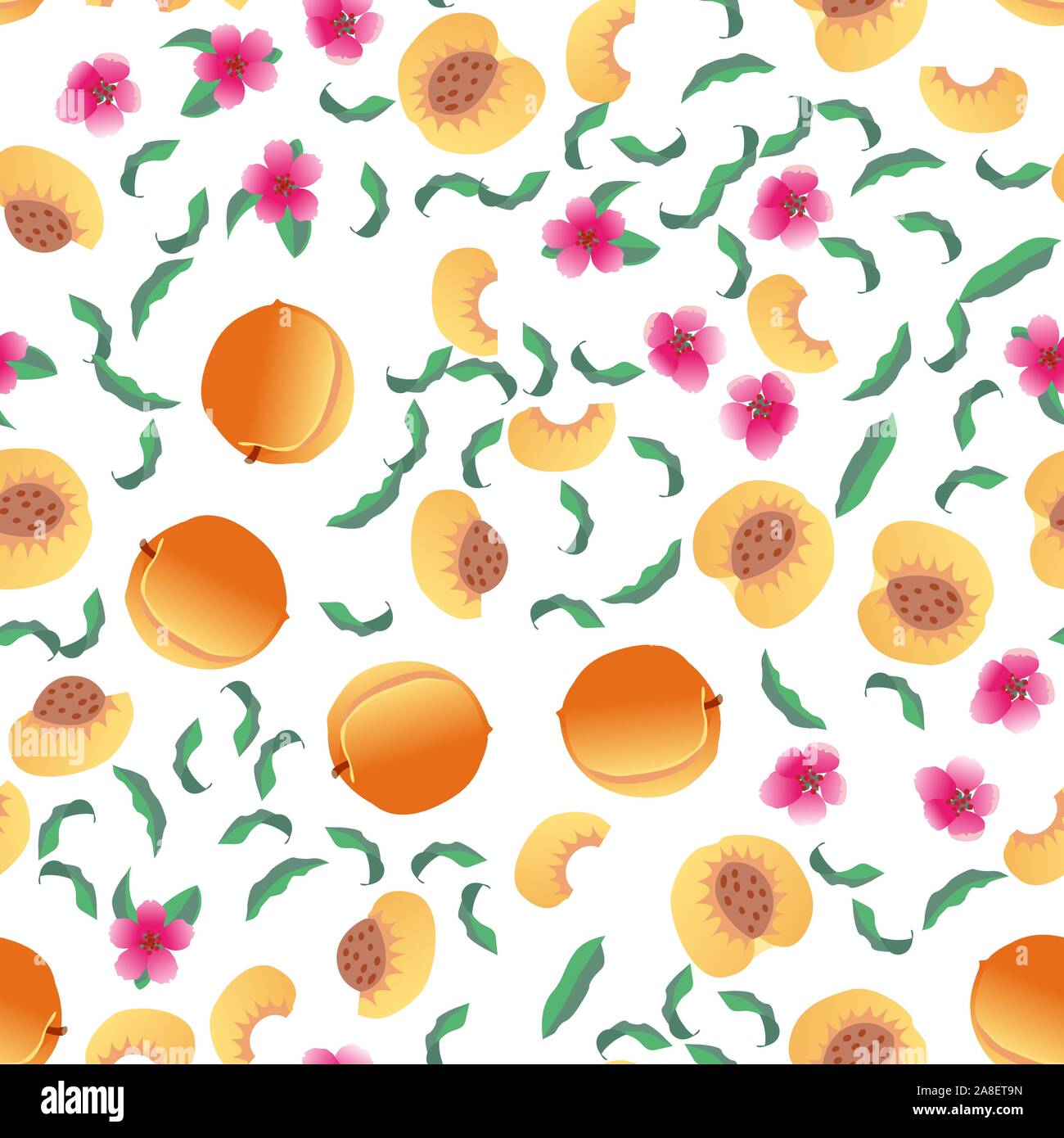 Seamless background peaches Stock Vector Images - Alamy
