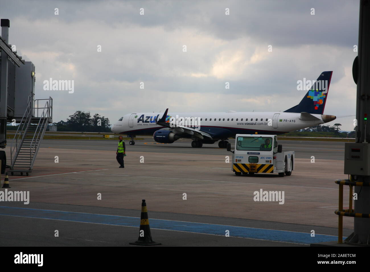 Azul airline Aircraft at the airport, Curitiba, Parana, Brazil Stock ...