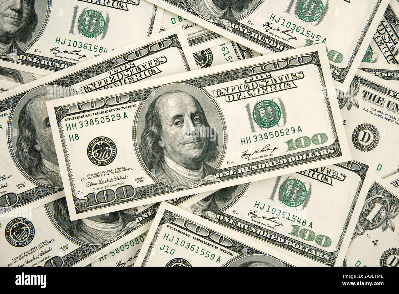 Dollarscheine, Banknoten, 100er, 100 Dollar Banknoten, USD, US-Dollars ...