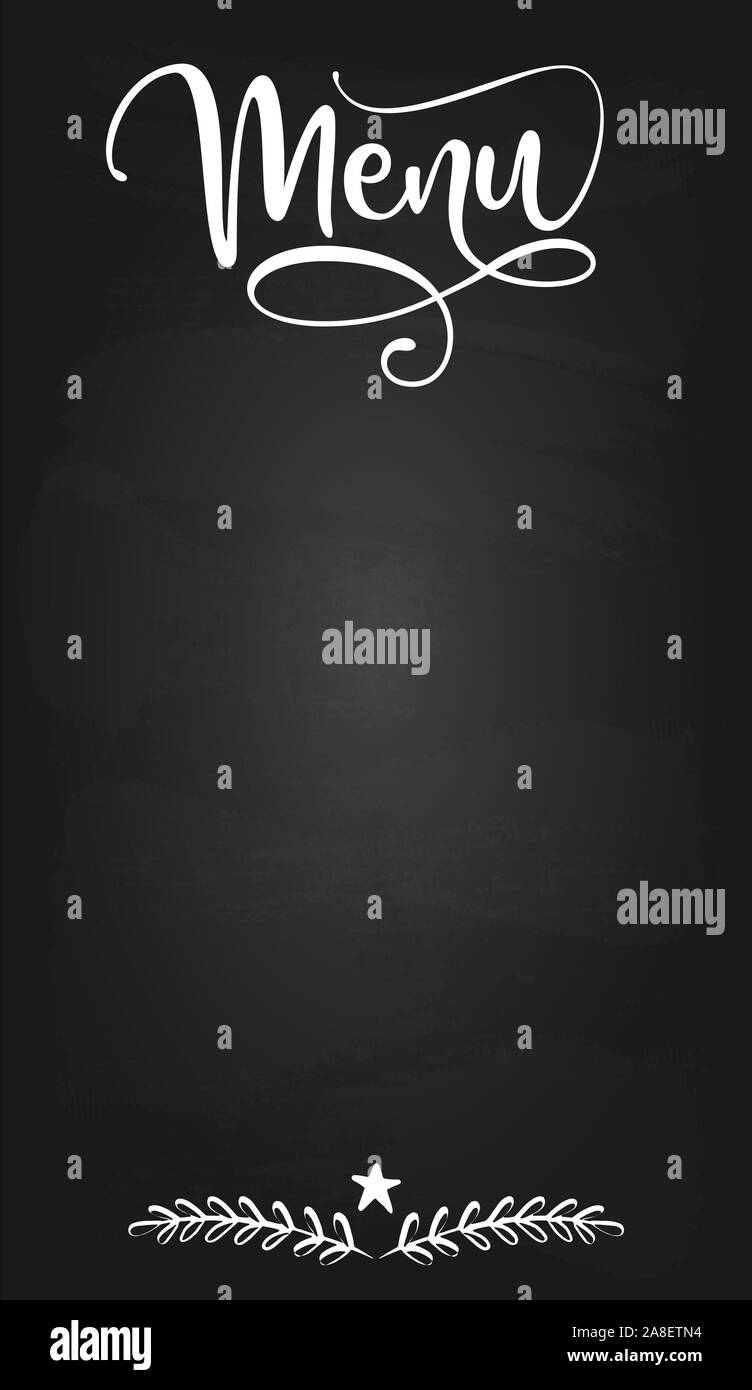 Blackboard menu card - design for Bars, restaurants, flyers, cards ...