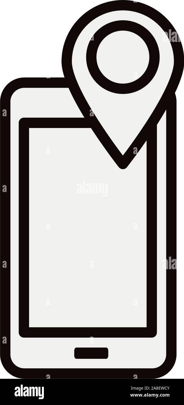 Isolated smartphone icon and gps mark vector design Stock Vector Image ...