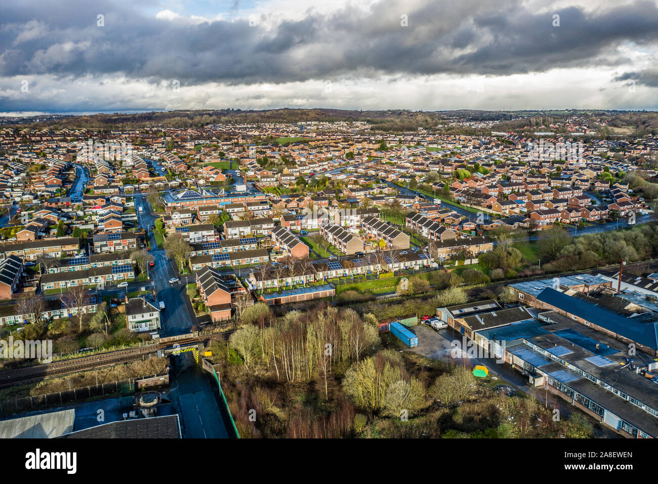 Beautiful aerial views of Stoke on Trent, Hanley, Longton, Meir Hay ...