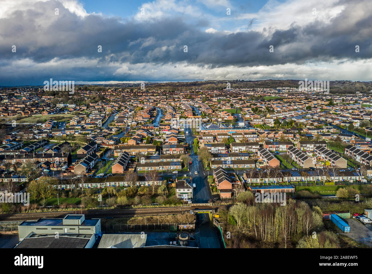 Beautiful aerial views of Stoke on Trent, Hanley, Longton, Meir Hay ...