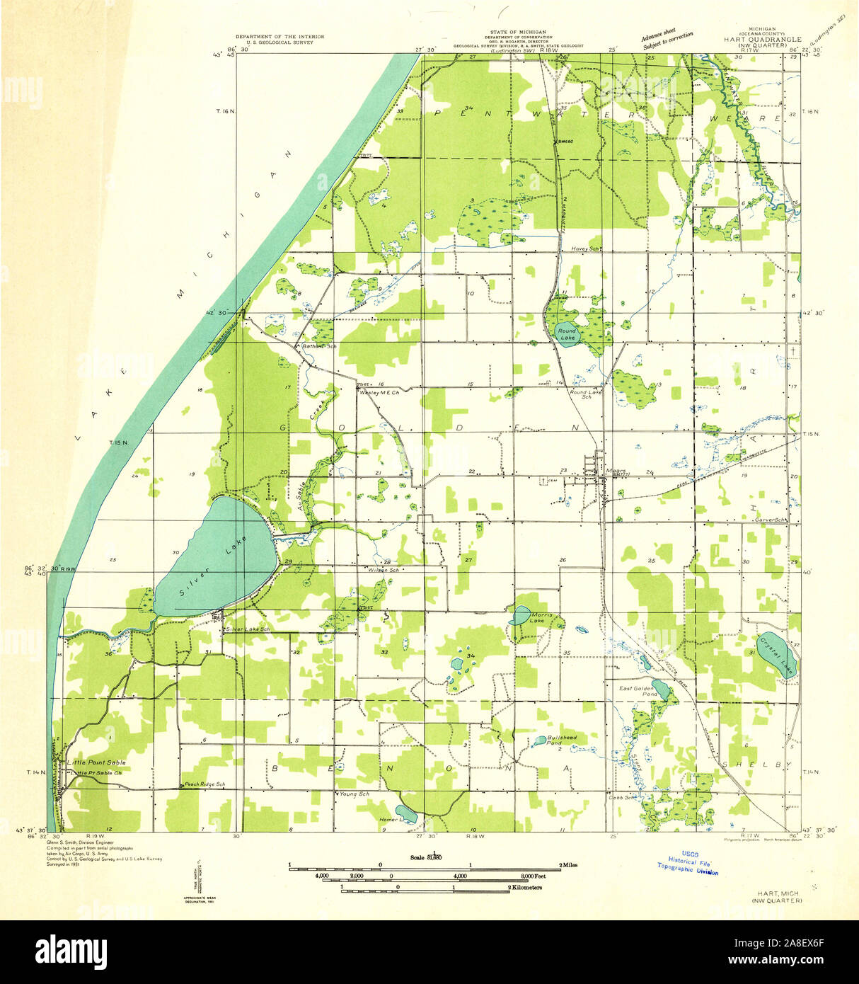 Map of hart michigan hi-res stock photography and images - Alamy