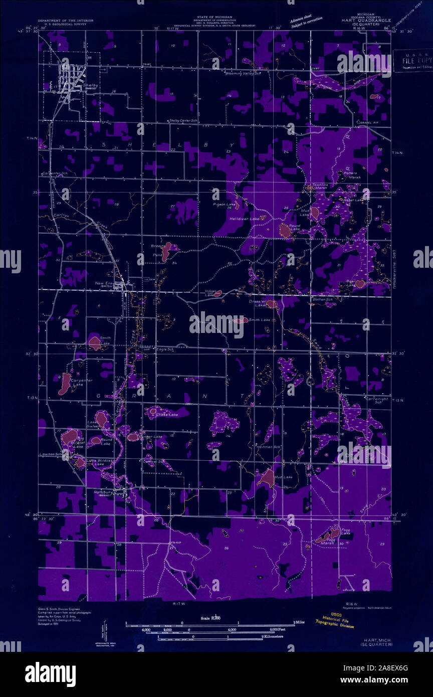 Map of hart michigan hi-res stock photography and images - Alamy