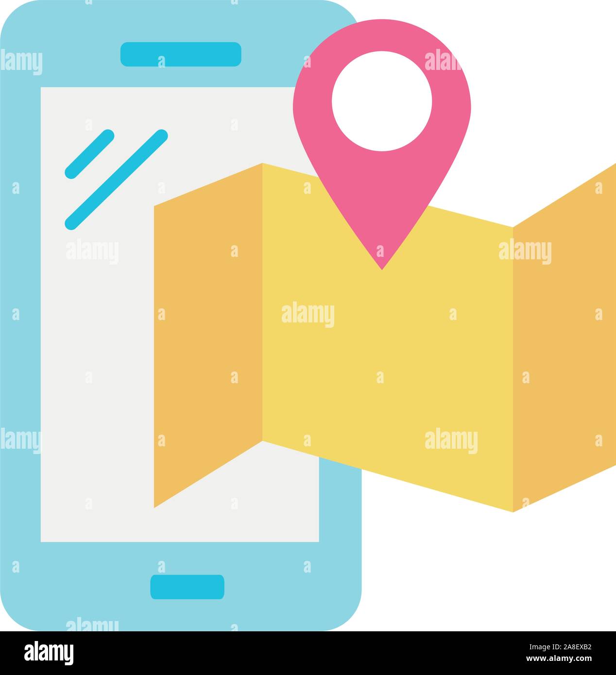 Isolated smartphone icon and gps mark vector design Stock Vector Image ...
