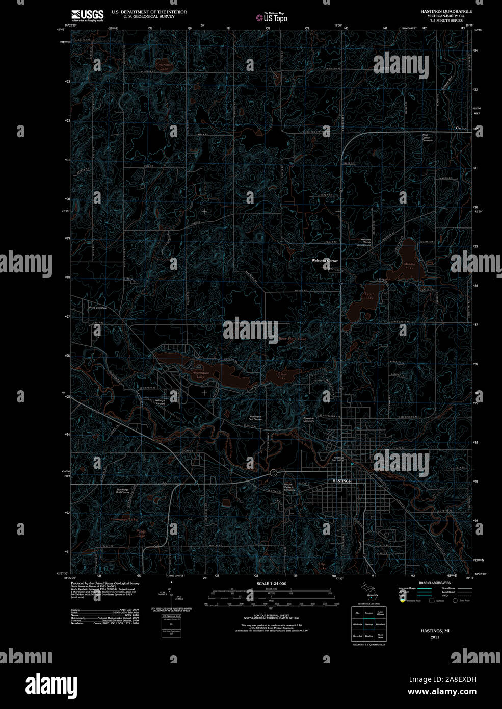 Hastings michigan map hi-res stock photography and images - Alamy