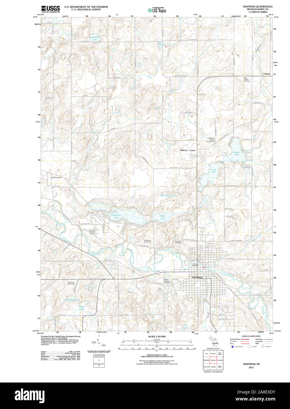 Hastings michigan map hi-res stock photography and images - Alamy