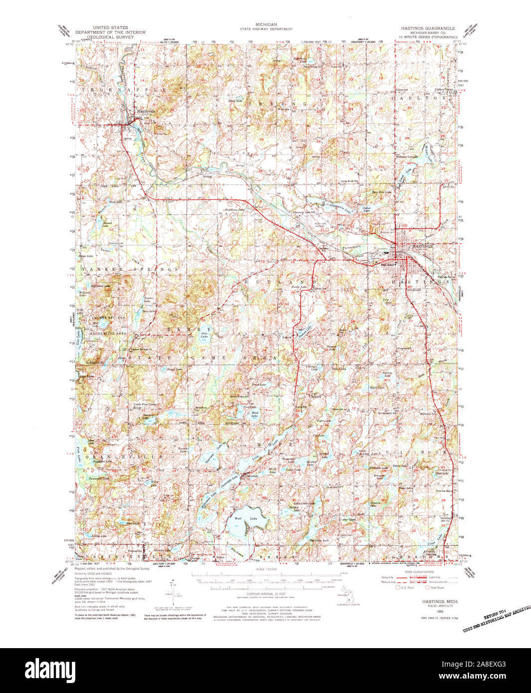 Hastings michigan map hi-res stock photography and images - Alamy