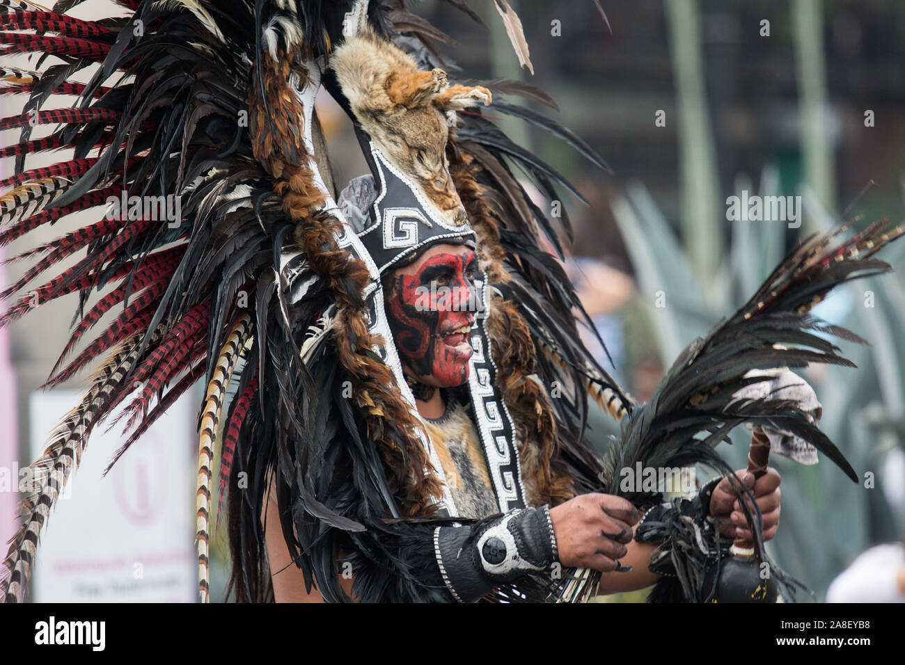 Mexico City, Mexico - April 30, 2017: Aztec dancers dancing in Zocalo ...