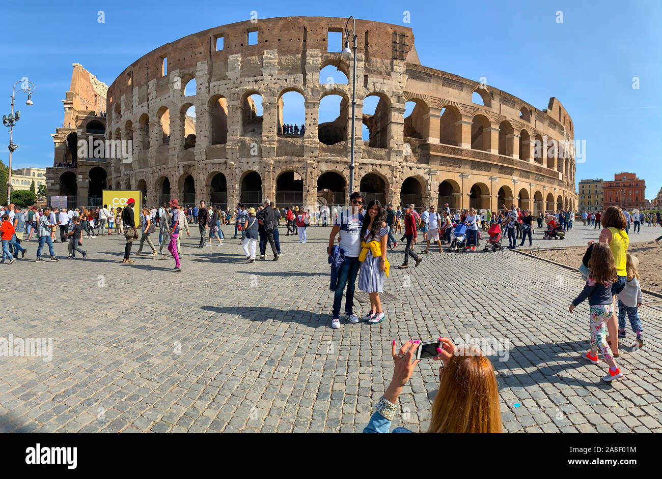 Colosseum, Rome, Italy - 13 October 2019: Colosseum is a monumental 3 ...