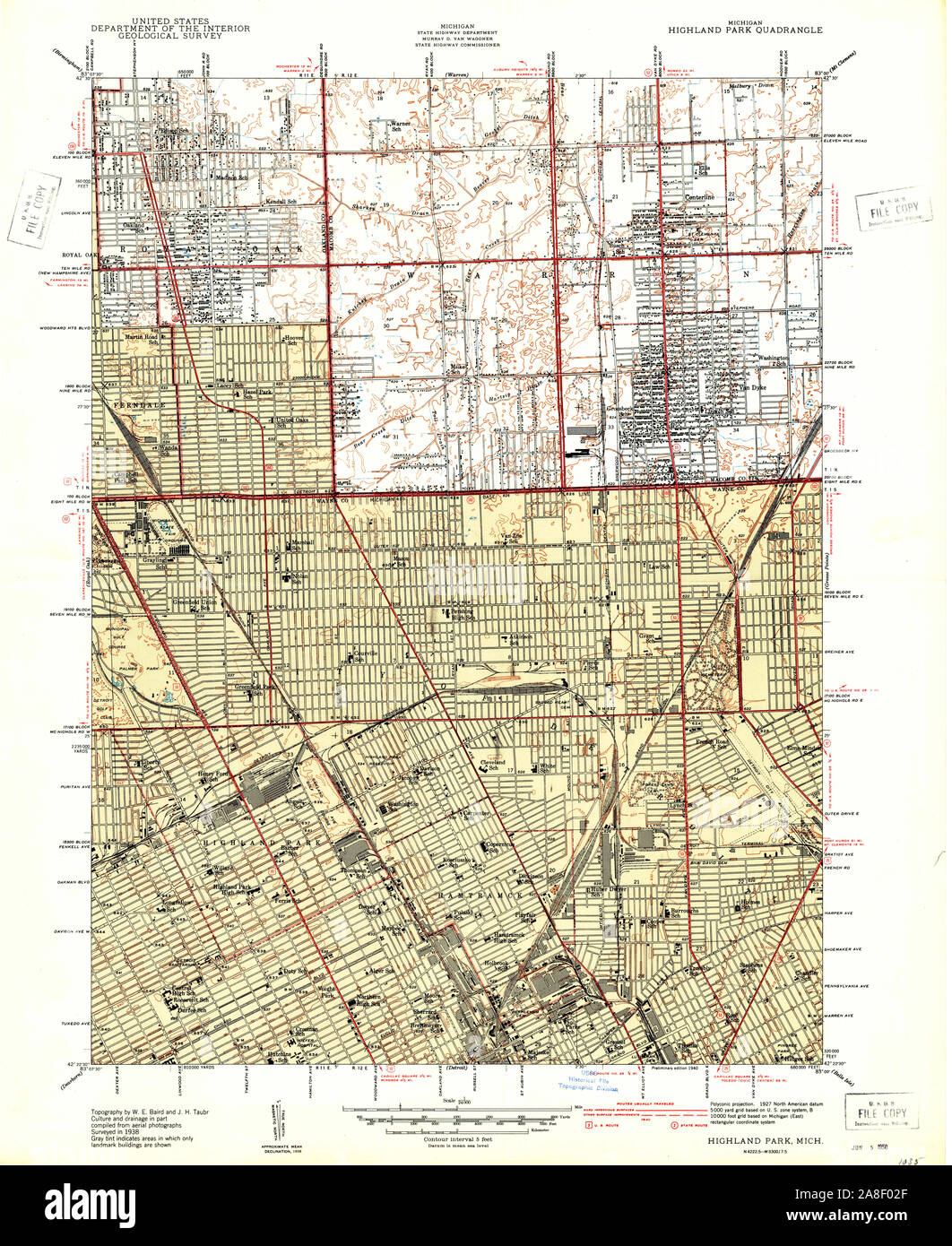 Highland park map hi-res stock photography and images - Alamy