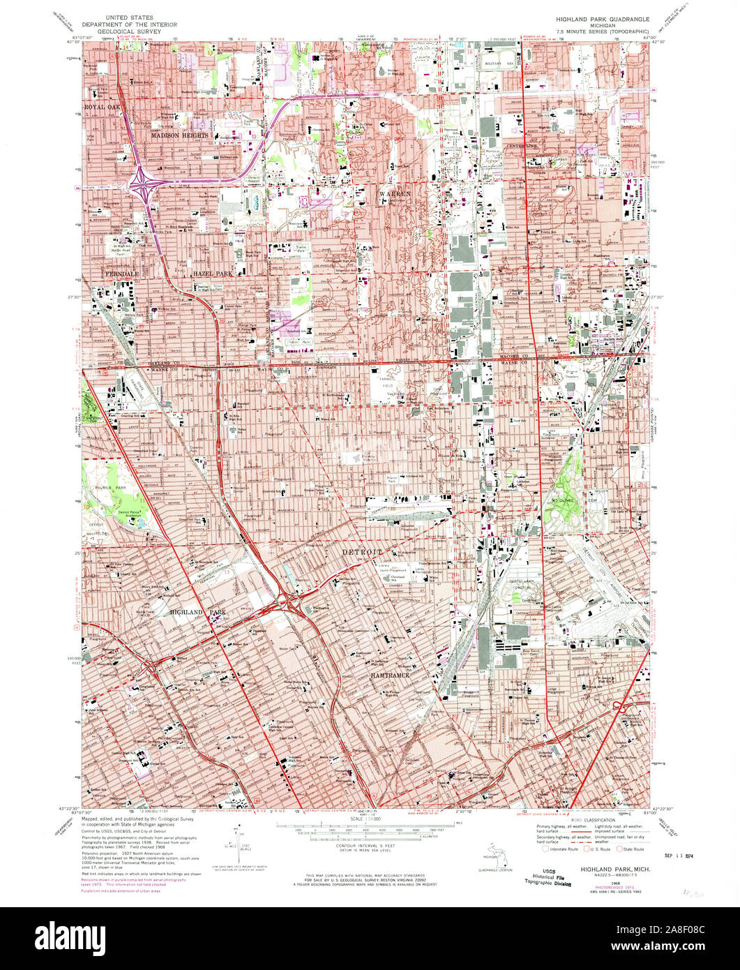 Highland park map hi-res stock photography and images - Alamy