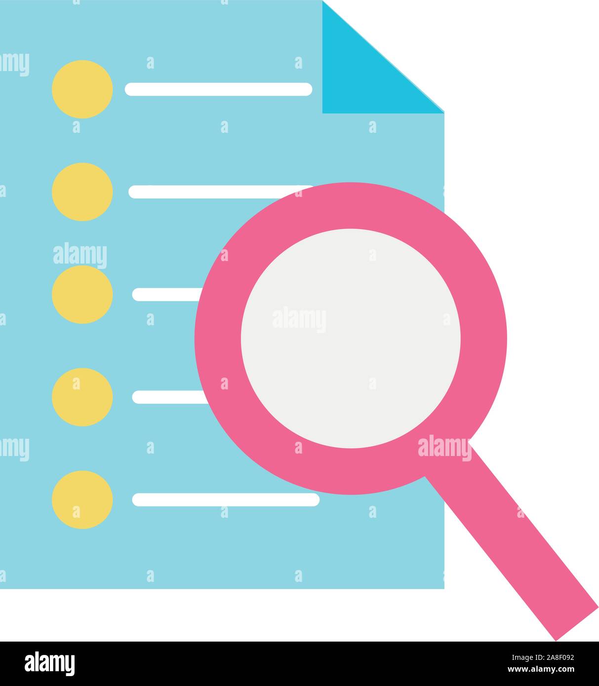 Isolated document and lupe vector design Stock Vector Image & Art - Alamy