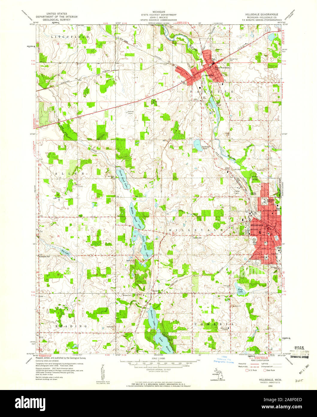 Hillsdale map hi-res stock photography and images - Alamy