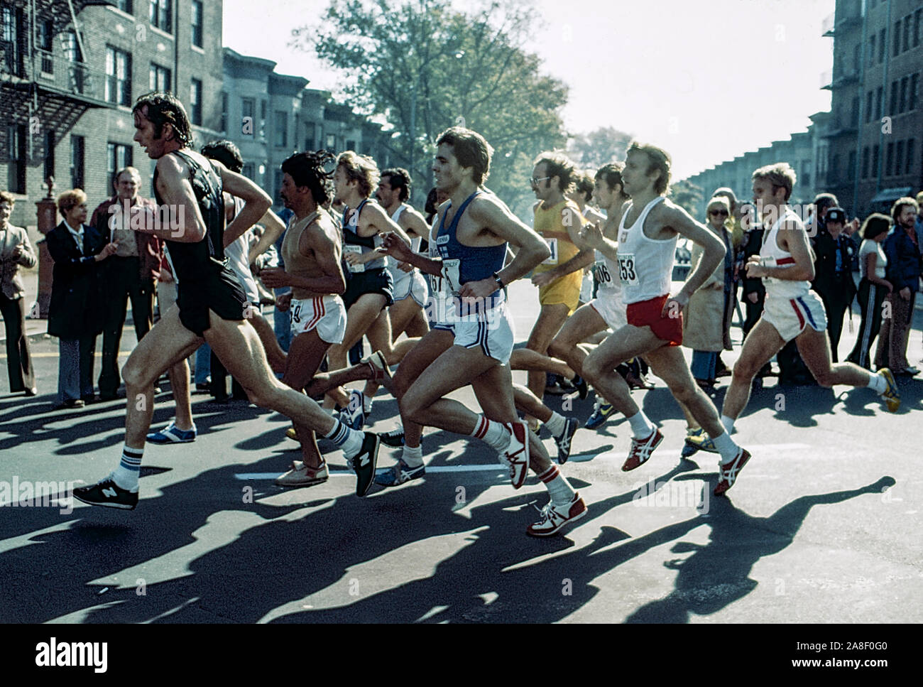 Runners competing in the 1978 NYC Marathon Stock Photo - Alamy