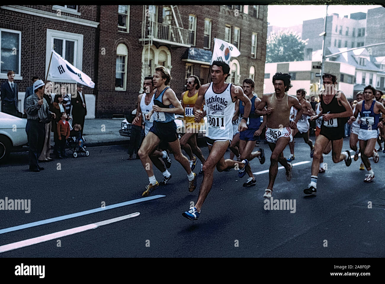 Runners competing in the 1978 NYC Marathon Stock Photo - Alamy