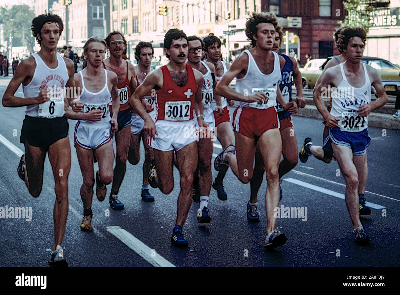 Runners competing in the 1978 NYC Marathon Stock Photo - Alamy