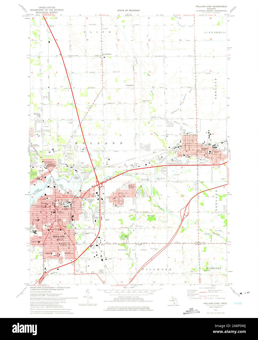 Holland michigan map Cut Out Stock Images & Pictures - Alamy