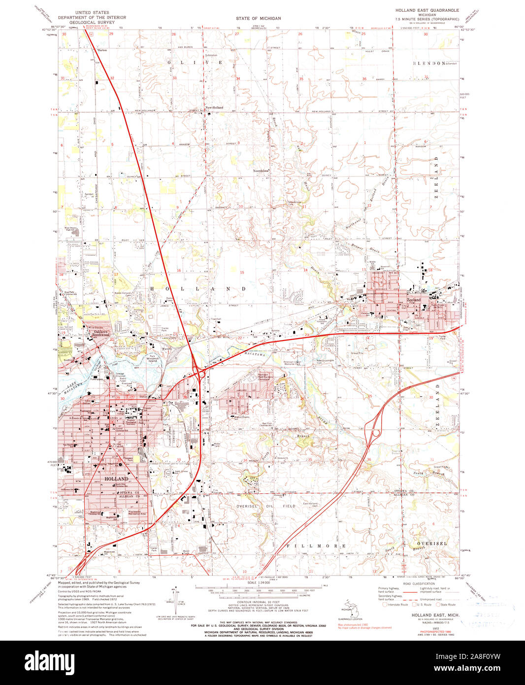 Holland michigan map Cut Out Stock Images & Pictures - Alamy