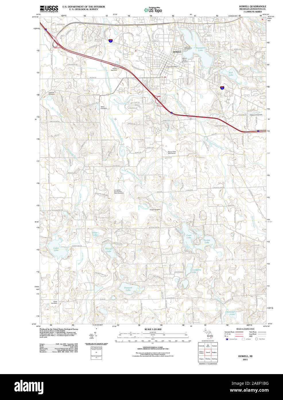 Map of howell michigan hi-res stock photography and images - Alamy