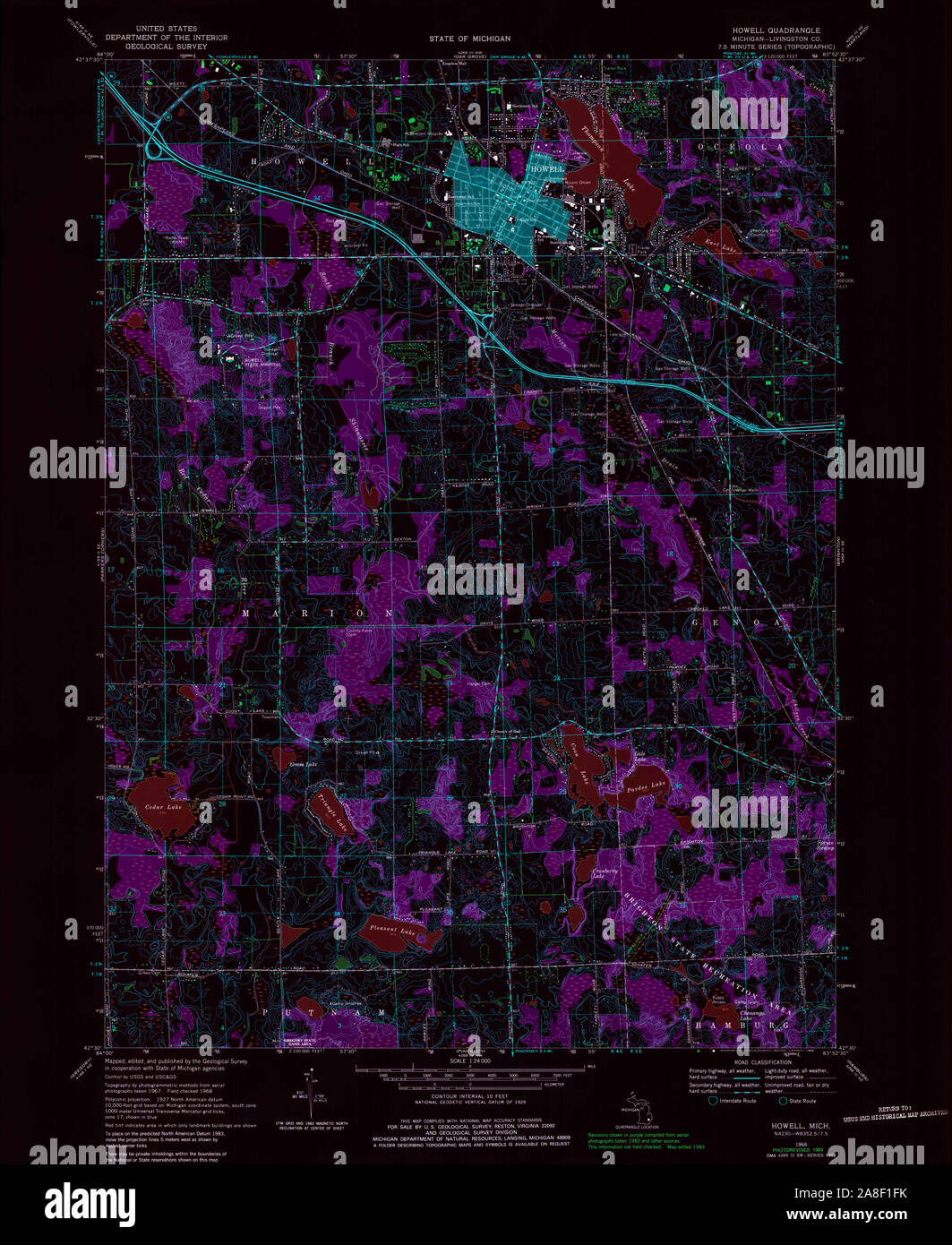 Howell michigan map hi-res stock photography and images - Alamy