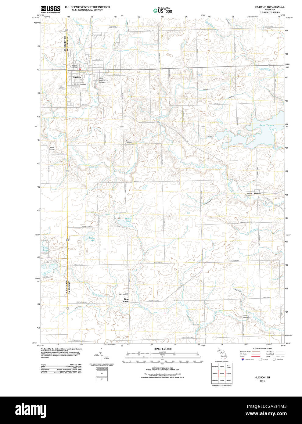 Hudson michigan map hi-res stock photography and images - Alamy