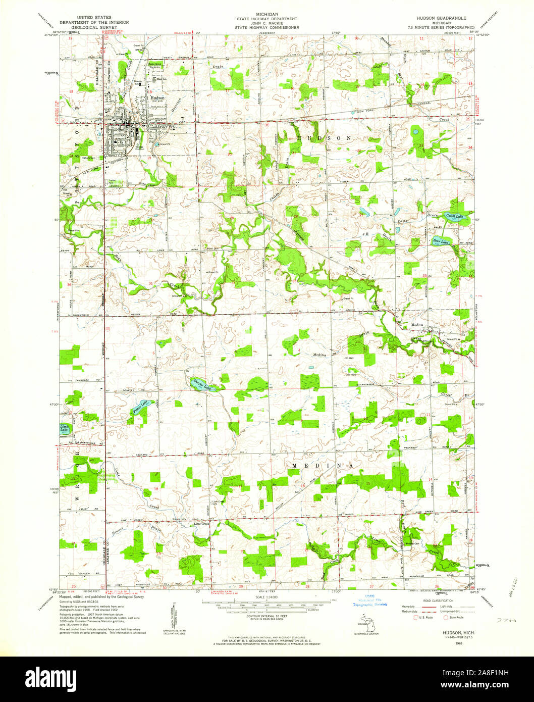 Hudson michigan map hi-res stock photography and images - Alamy