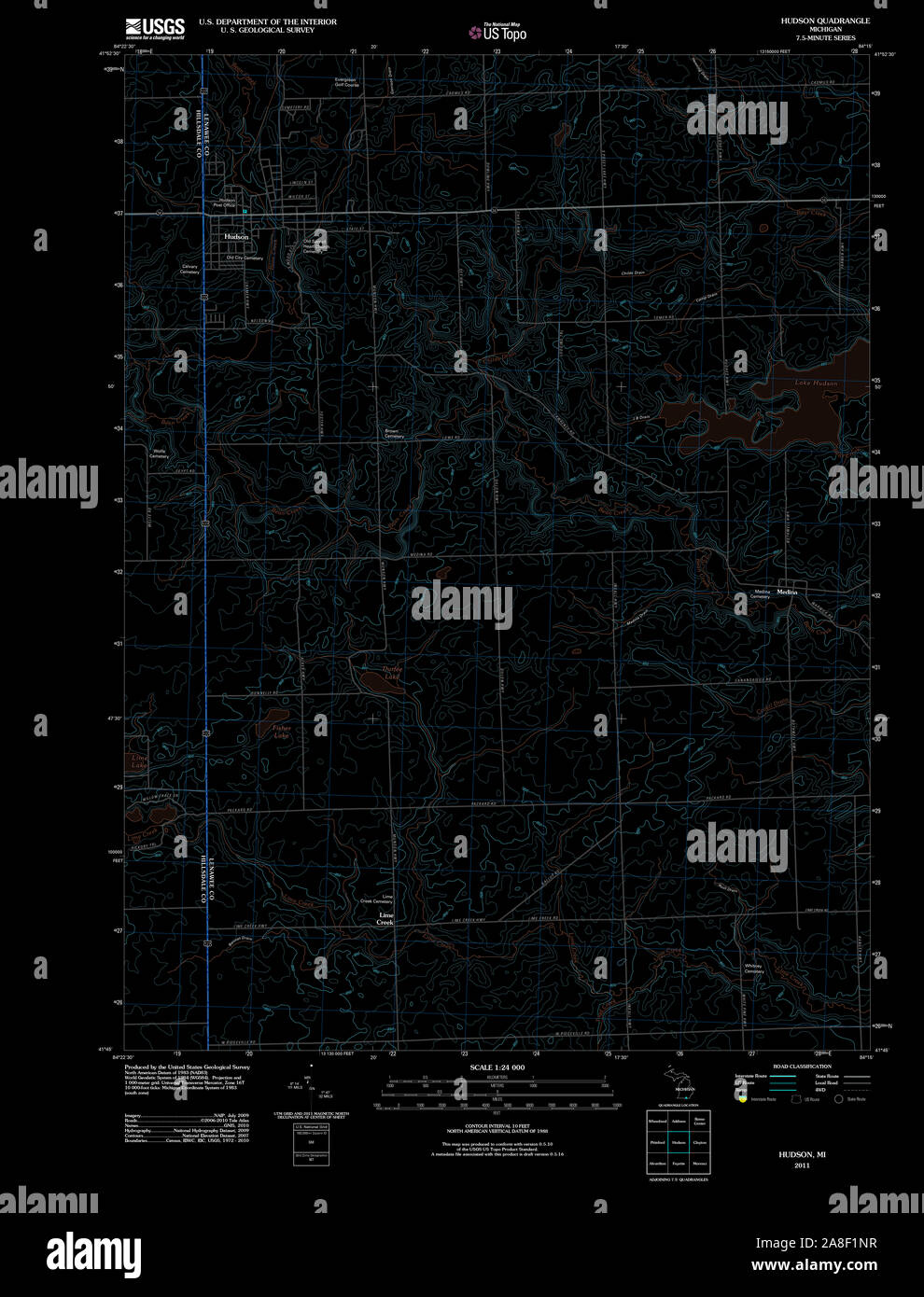 Hudson michigan map hi-res stock photography and images - Alamy