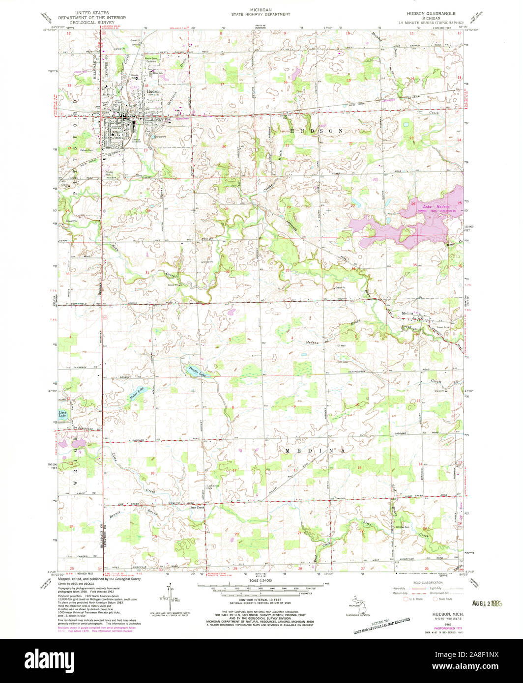 Hudson michigan map hi-res stock photography and images - Alamy