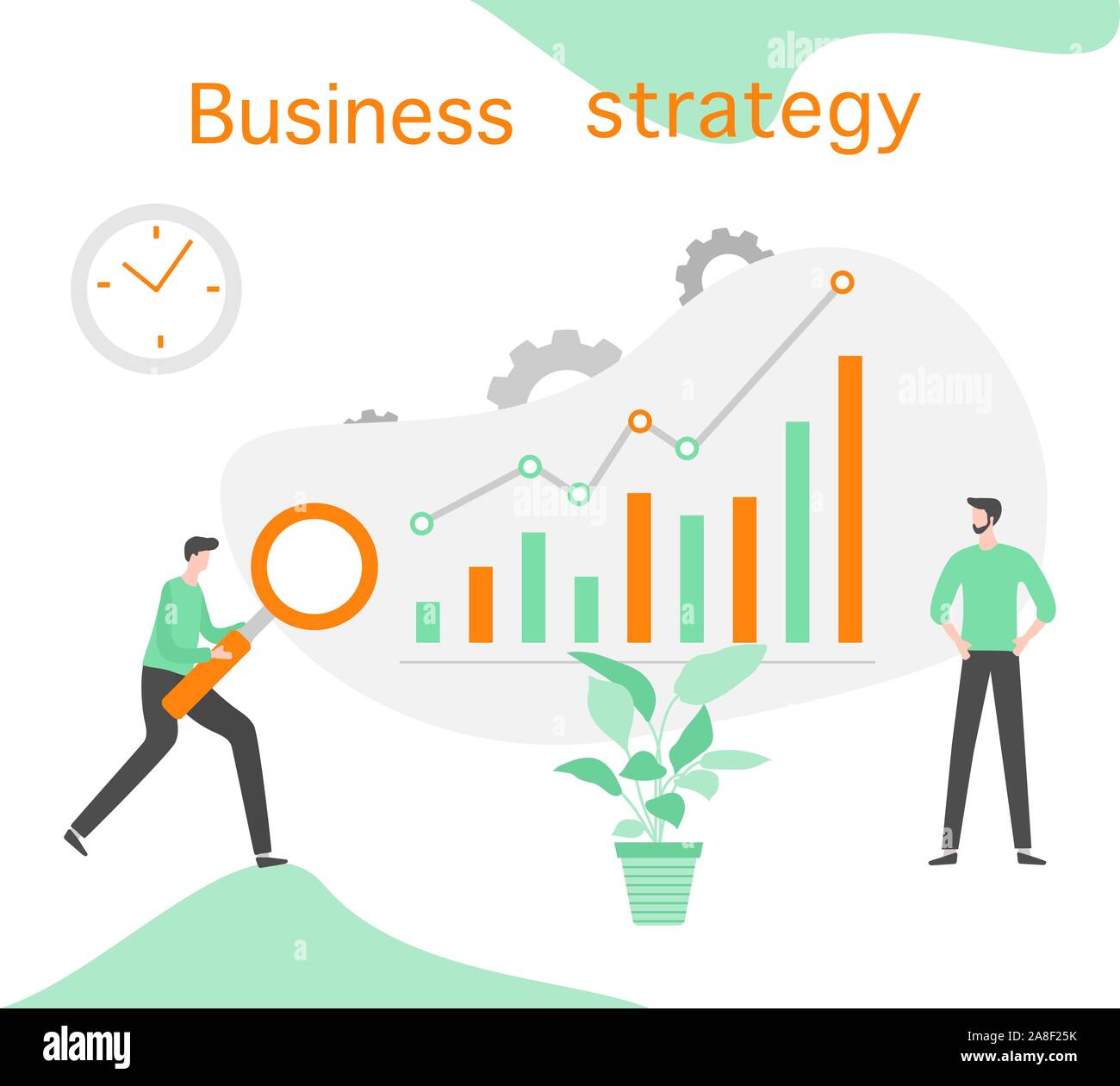 Vector illustration People Development Business strategy, profit growth ...