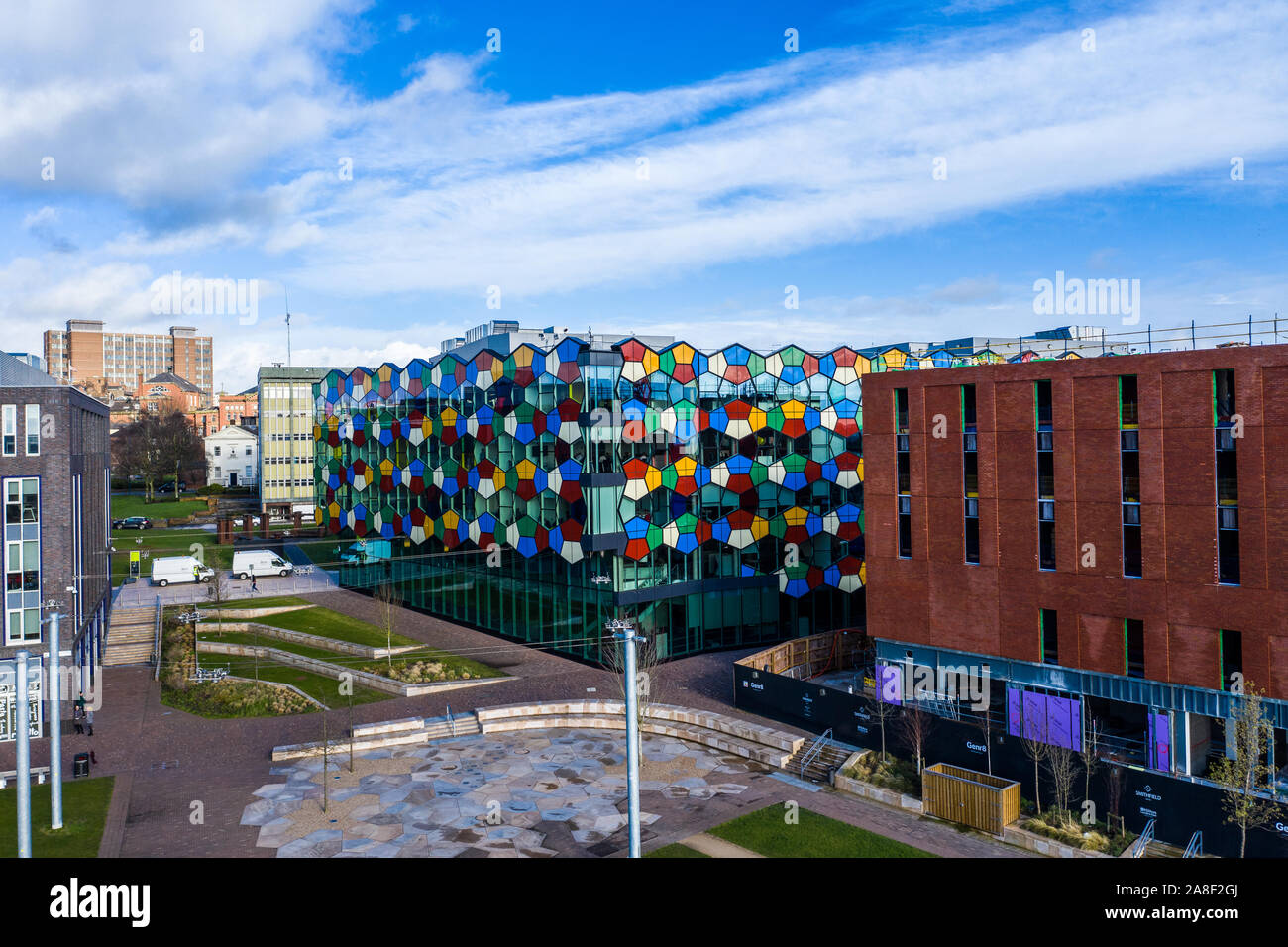 Aerial views, overhead views of the Hilton hotel build at the ...