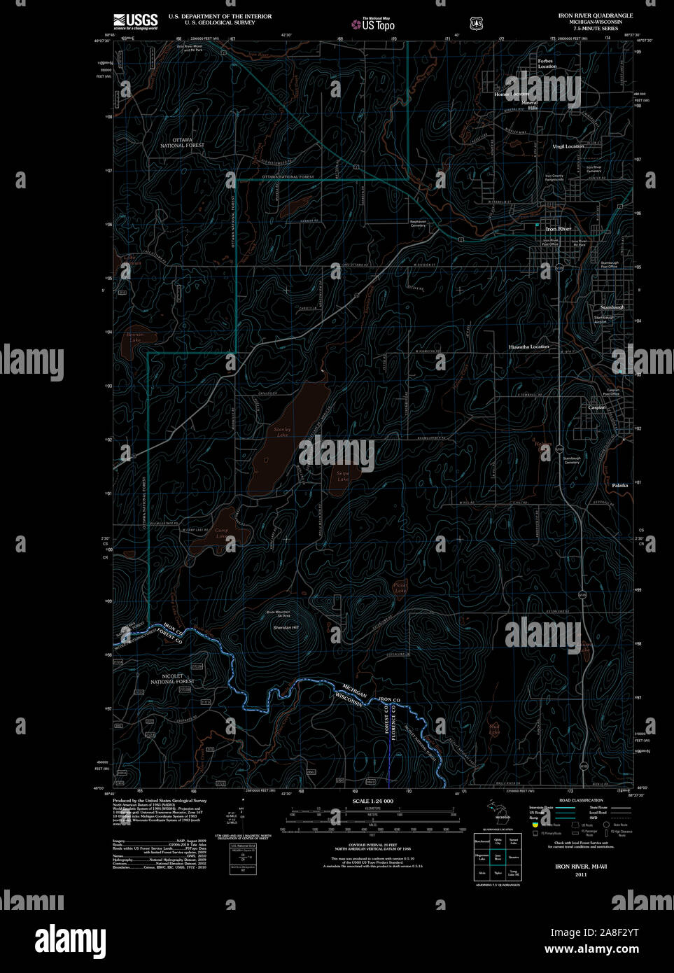 Map of iron river hi-res stock photography and images - Alamy